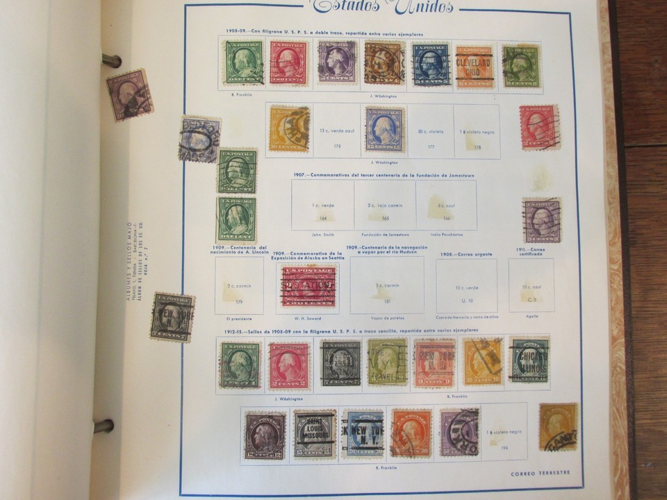 Two Old US Stamp Albums with 2100 stamps 1908 to 1970s used | eBay