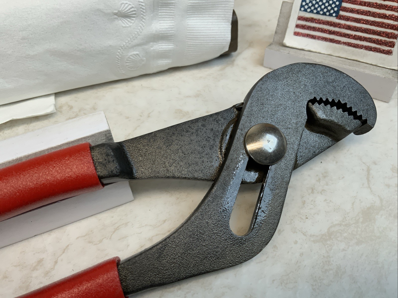 BLUE POINT AWPP90, Parrot Beak Groove Joint Pliers, 10in., Red Grips ...