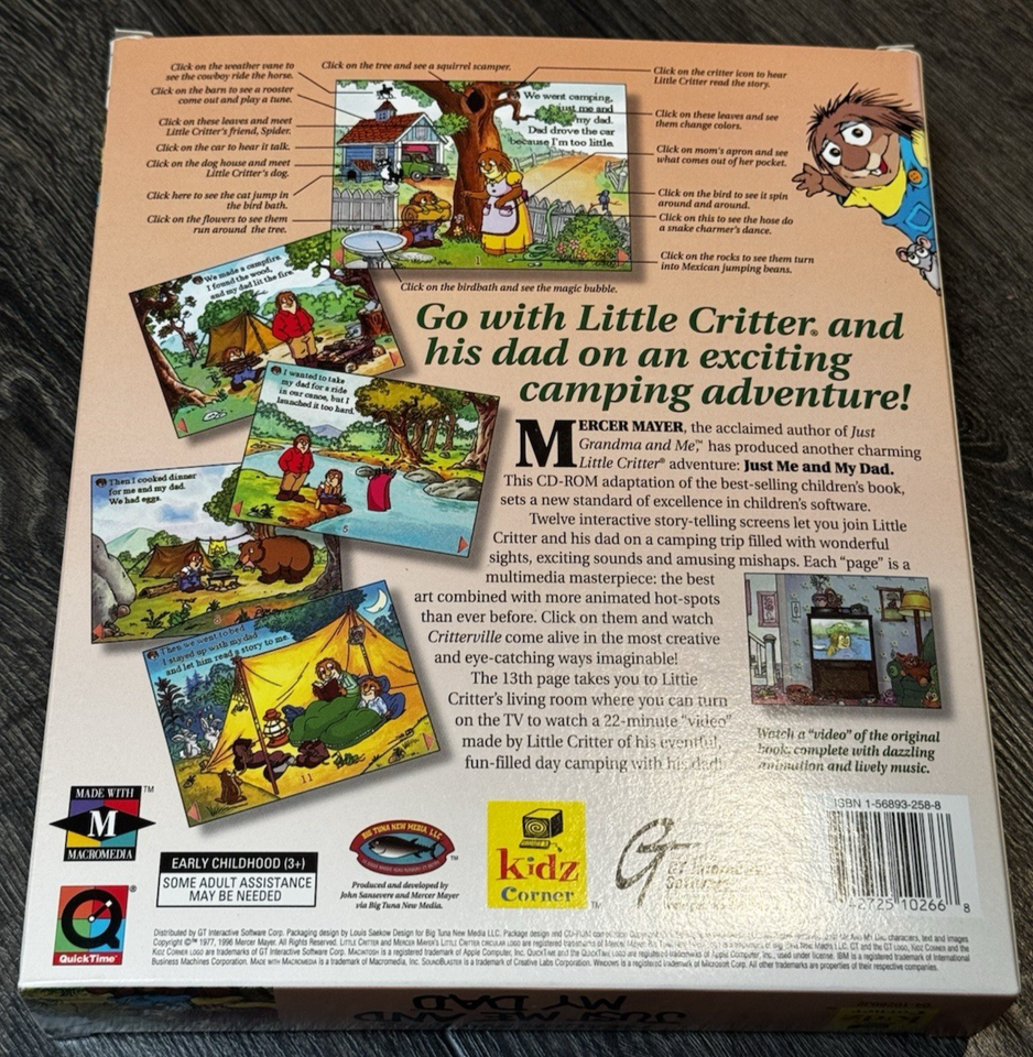 Mercer Mayer’s Just Me and My Dad PC/Mac Living Books CD-ROM SEALED ...