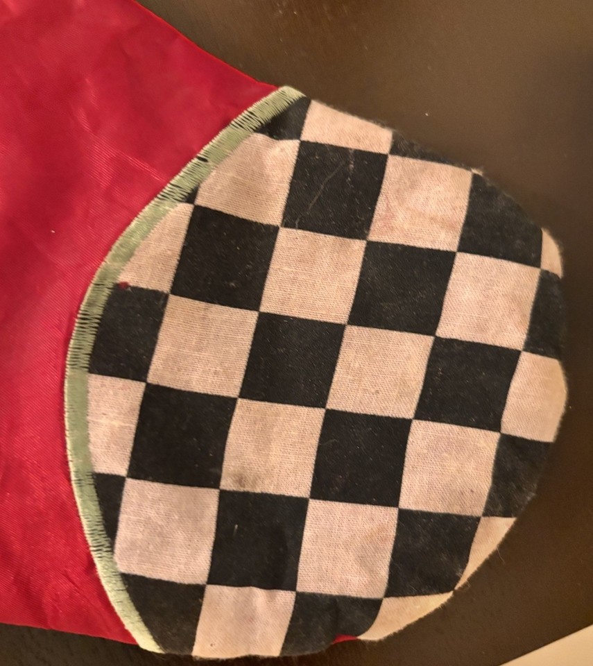 Taylor & Coultas Silk Christmas Stocking. Red, Black And White ...