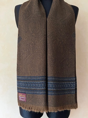 Exclusive Cashmere pure wool Luxus men's scarf opera 2 ply brown ...