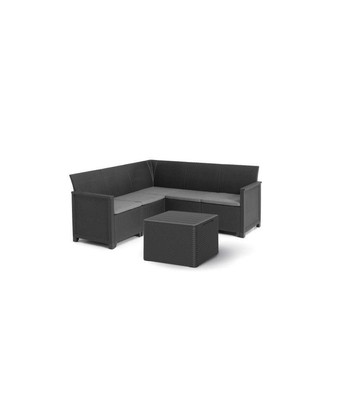 EMMA CORNER 5 PLACES AVEC COUSSINS - CANAPÉ D’ANGLE 172X172X74H TABLE ...