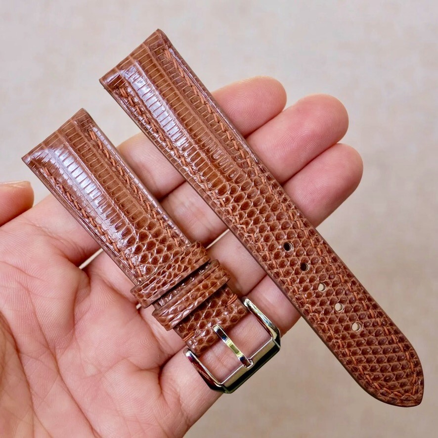Brown Lizard Watch Band Real Leather Strap Quick Release 18mm 20mm 22mm ...