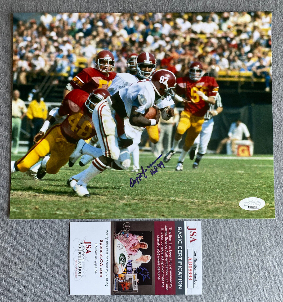 ALABAMA CRIMSON TIDE- OZZIE NEWSOME AUTOGRAPH 8x10 ACTION PHOTO JSA ...