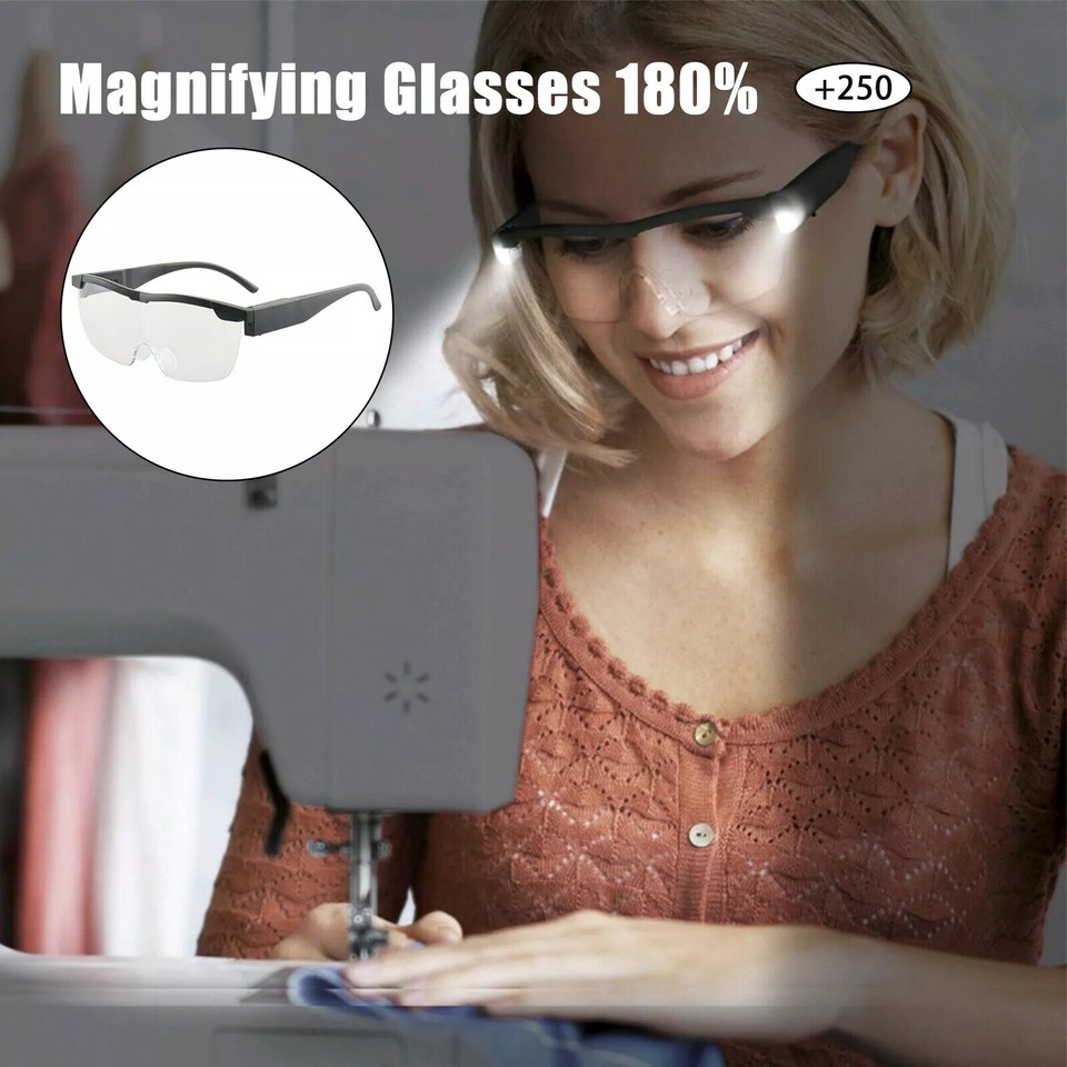 180% Magnifier Glasses With Led Light Magnifying Glasses Loupes Reading ...