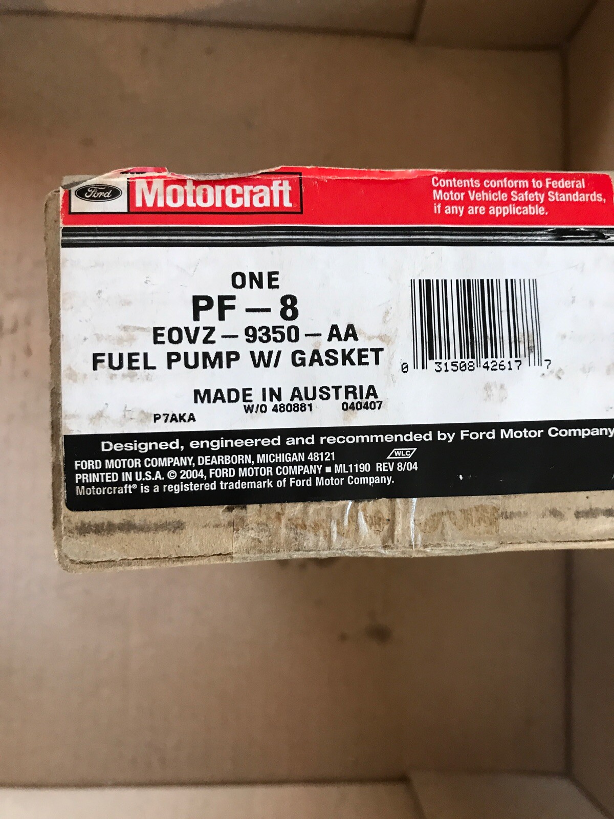 E0VZ-9350-AA or PF-8 New OEM Ford Fuel Pump w/gasket E0VZ9350AA | eBay