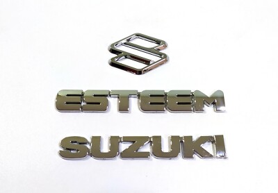 Fits suzuki esteem emblems Logo Set 3 Pieces Silver Color | eBay