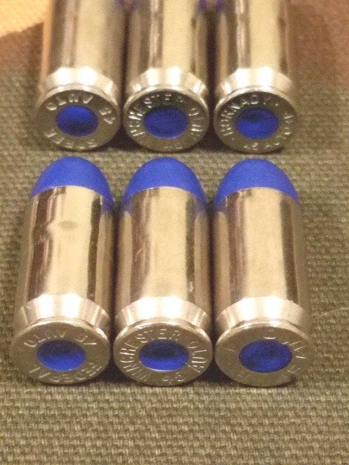 45 ACP SNAP CAPS SET OF 6, BLUE AND NICKEL, REAL 230gr WEIGHT!!! | eBay