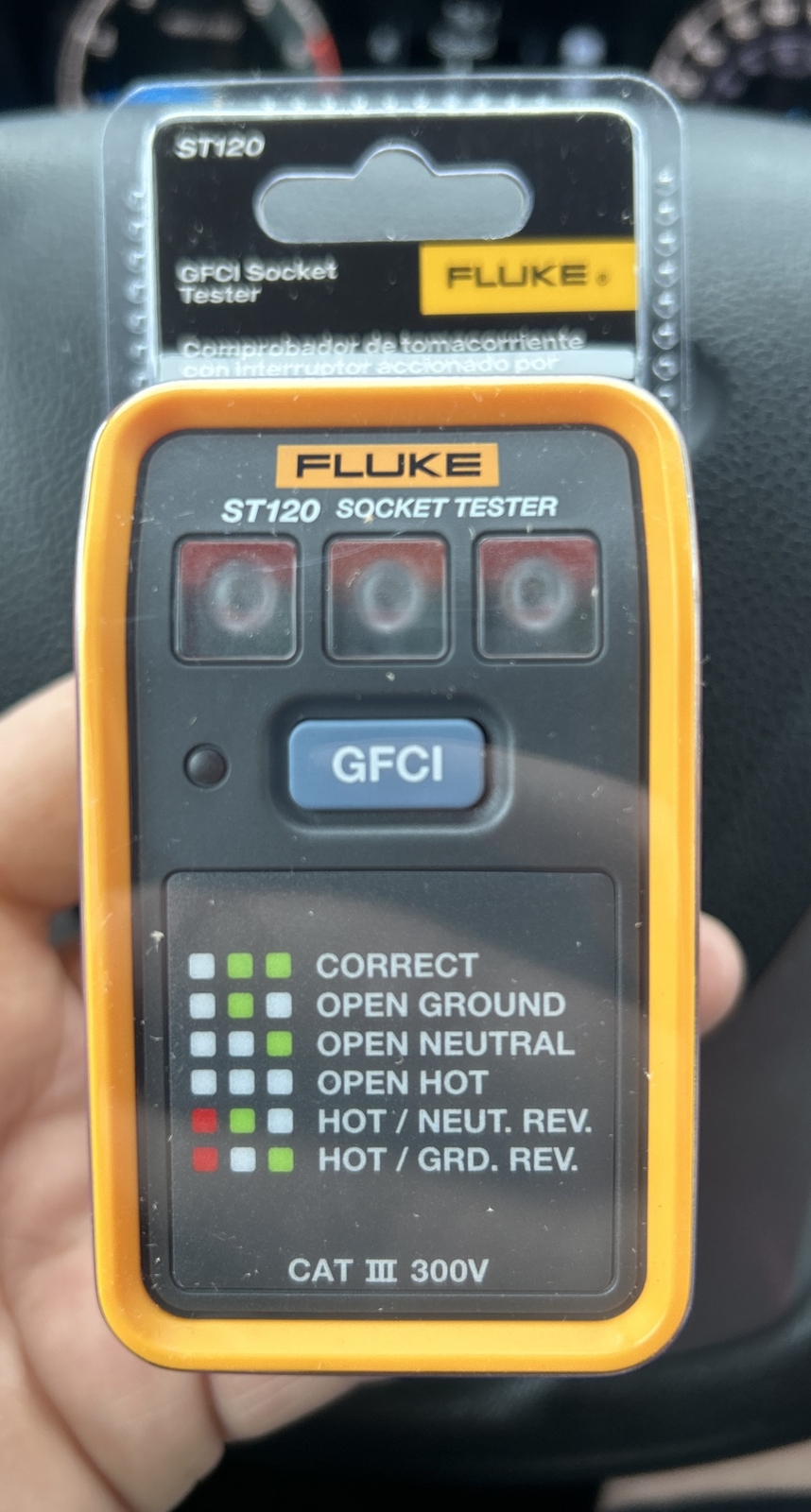 Fluke ST120+ GFCI Socket Tester with Audible Beeper Electrical Outlet ...