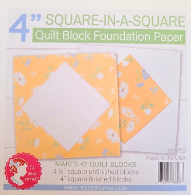 New 4" Square In A Square Quilt Block Foundation Paper Makes 42 Blocks ...