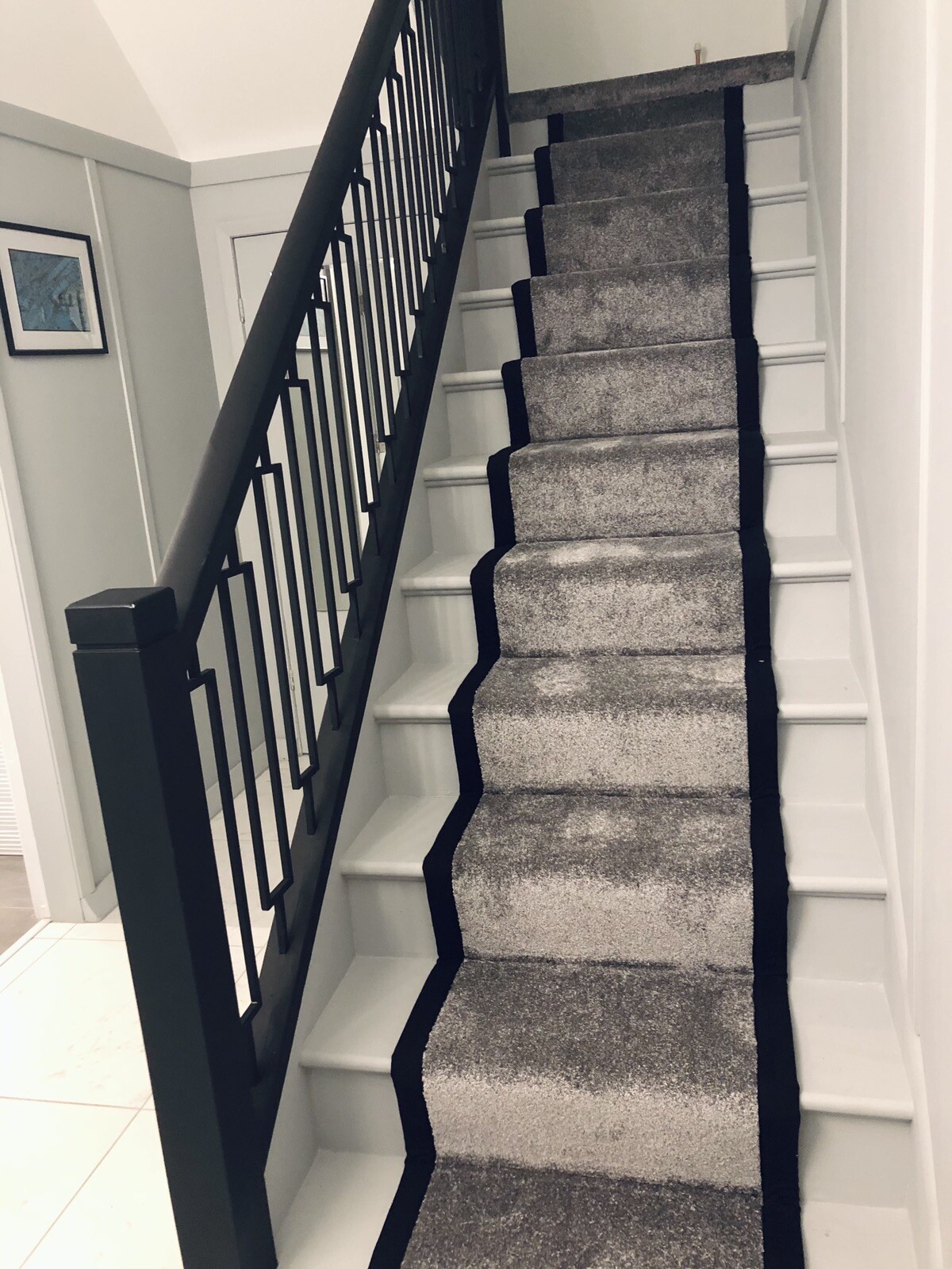 Satin Black Staircase Spindle - 12mm Square Hollow Bar x 1117.6mm High ...