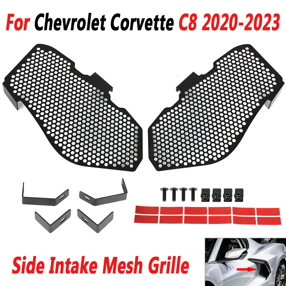 Pair For 2020-2023 Corvette C8 Side Intake Mesh Grille Insert Guards ...