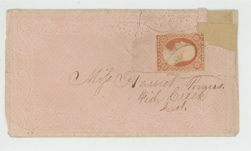 Mr Fancy Cancel Sc 11 to Fish Creek Ind Embossed Ladies Cvr #5607 | eBay