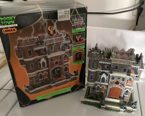 **Vintage LEMAX SPOOKY TOWN CASTLE ON THE HILL LIGHTED ANIMATED WORKS ...