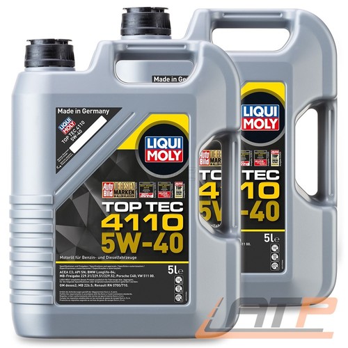 10 L LITER LIQUI MOLY TOP TEC 4110 5W-40 MOTOR-ÖL MOTOREN-ÖL 50047045 ...