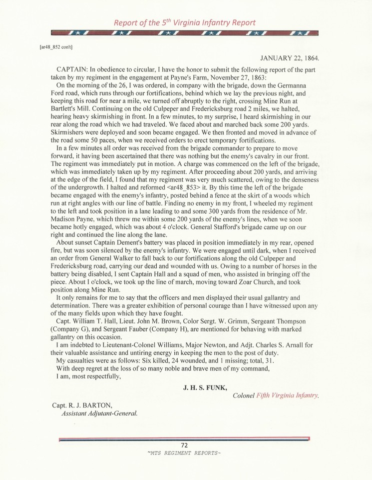 Civil War History of the 5th Virginia Infantry Regiment | eBay