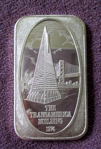 USSC -TRANSAMERICA Bldg.- #ed Ultra Rare 1 Troy Oz. .999 Fine Silver ...