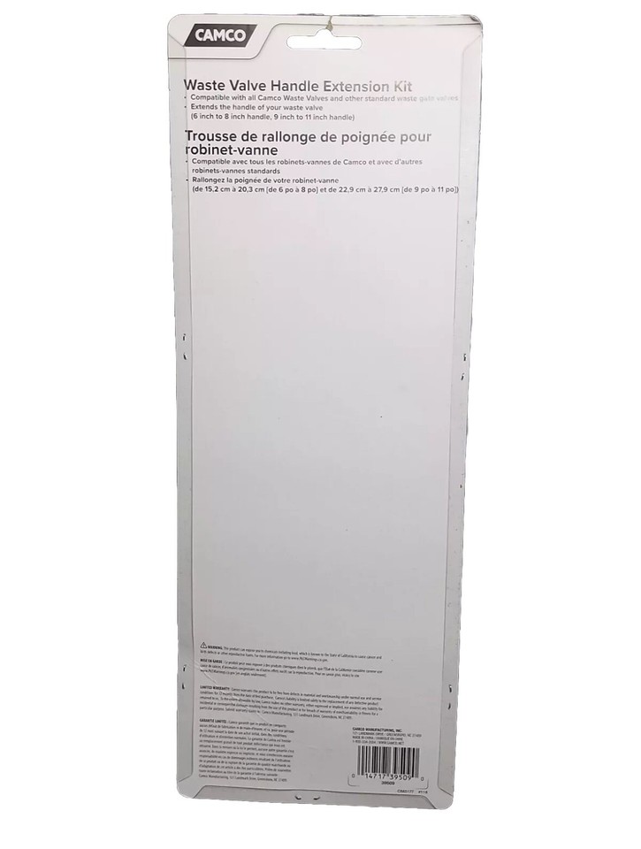 Camco 39509 Sewer - Waste Valve Extension Rod Kit, 6" -8" & 9"-11" | eBay