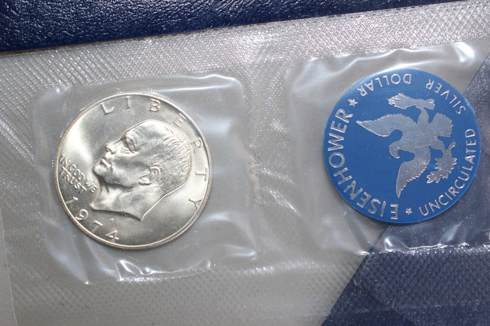 1971-1974 Silver Eisenhower Dollars Set of 4 Uncirculated OGP Blue Ike ...