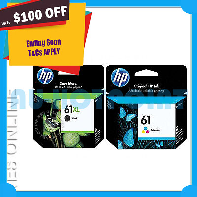 HP #61XL Black & #61 Tri-Color Ink for Deskjet 1000/2000/2050/3000 480 ...