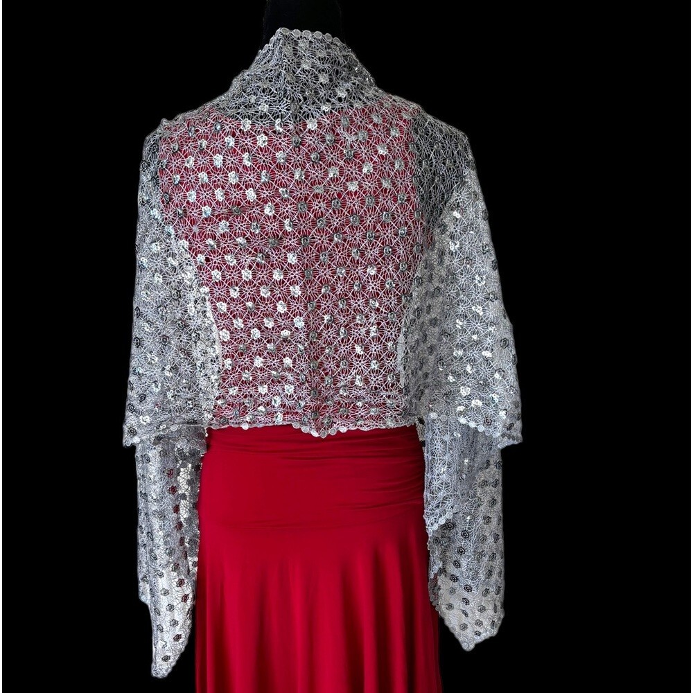 Sequin Open Weave Scarf Evening Shawl Gold Silver B14 | eBay