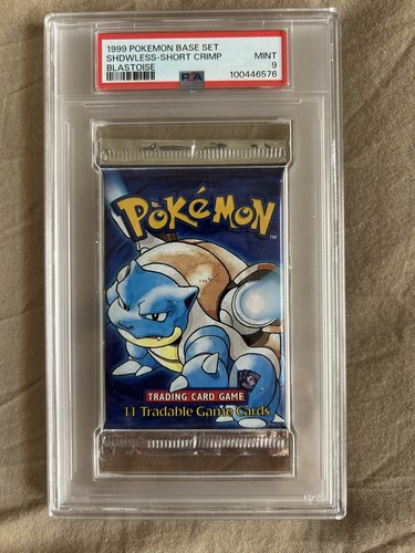 Pokemon Base Set Shadowless Blastoise Art Short Crimp Sealed Booster ...