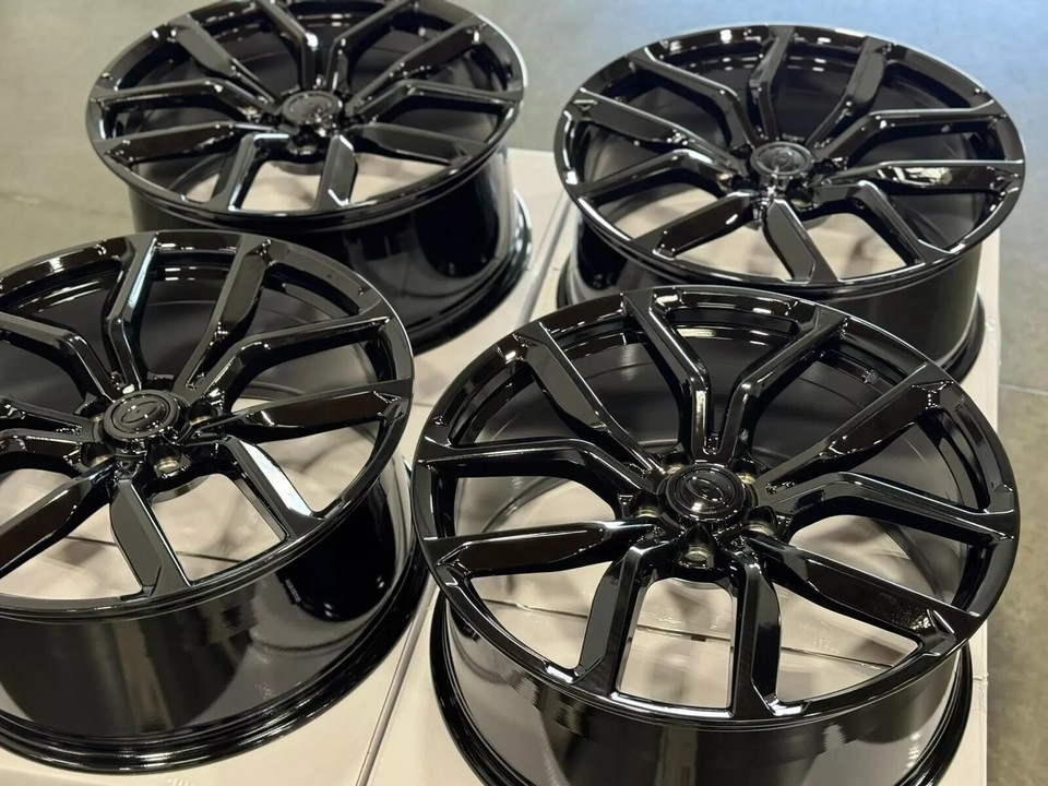 22" Wheels For Range Rover Evoque Velar 5x108 Gloss Black SVR Style ...