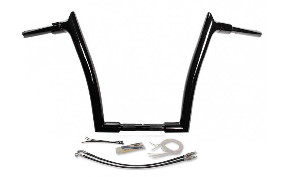 FBI Fat Baggers 1-1/2 Black 14" EZ Install Pointed Handlelbar Cable PKG ...