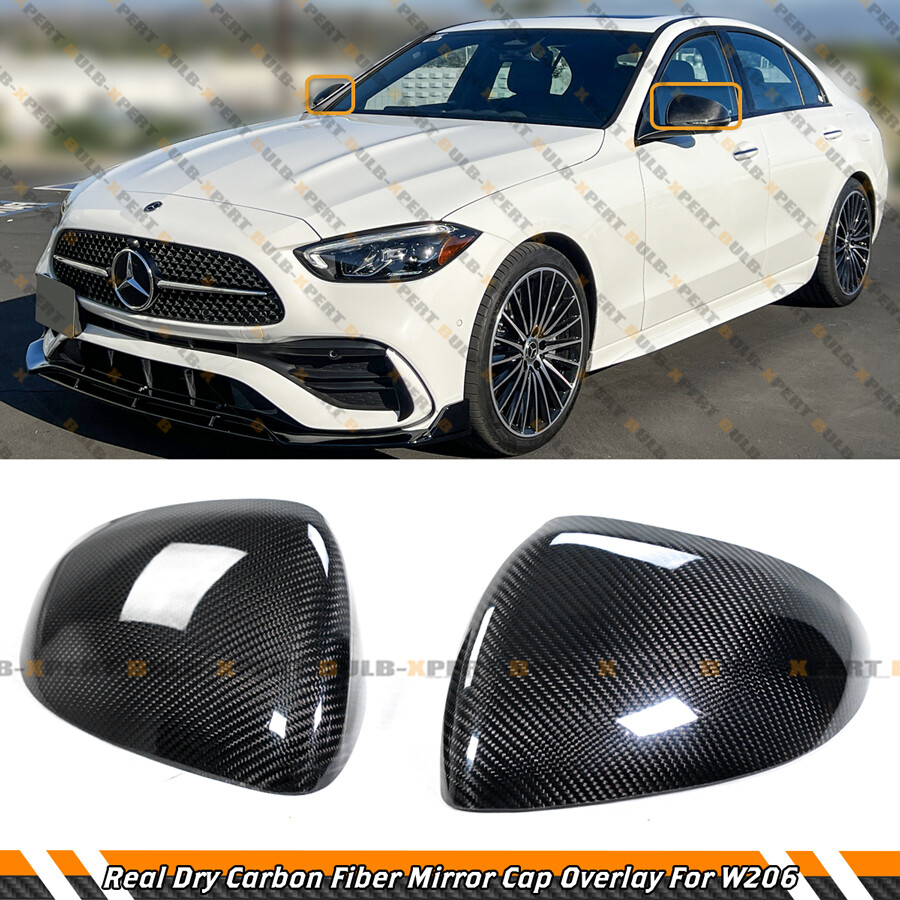 FOR 2022-26 MERCEDES BENZ W206 C43 C300 C63 AMG CARBON FIBER MIRROR CAP ...