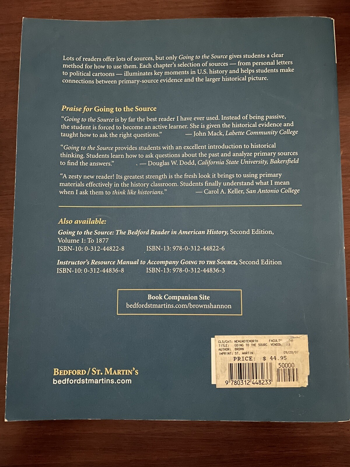 Going+to+the+Source+Vol.+2+%3A+The+Bedford+Reader+in+American+History ...