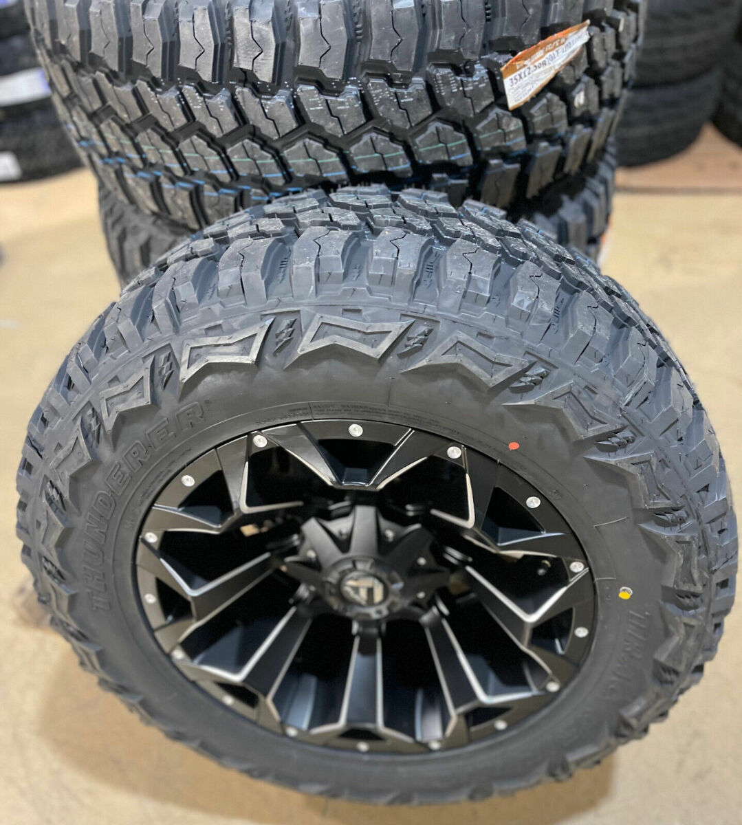 5 20x10 Fuel D546 Assault Black Wheels 35" MT Tires 5x5 Jeep Wrangler ...