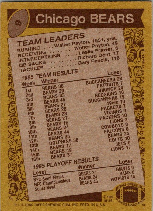 1994 Donruss #9 Bears Team Leaders TL | eBay