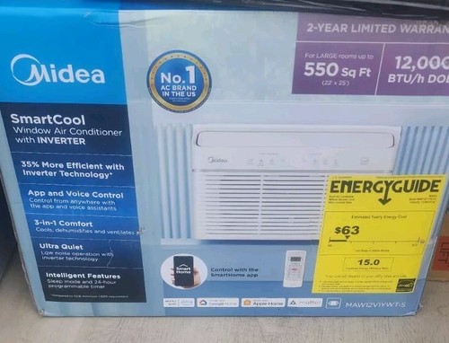 Midea MAW12V1YWT-S 12 000 BTU Smart Inverter U-Shaped Window Air ...