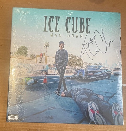 Ice Cube - MAN DOWN SIGNED VINYL LP In Hand Official BEAUTIFUL NWA ...
