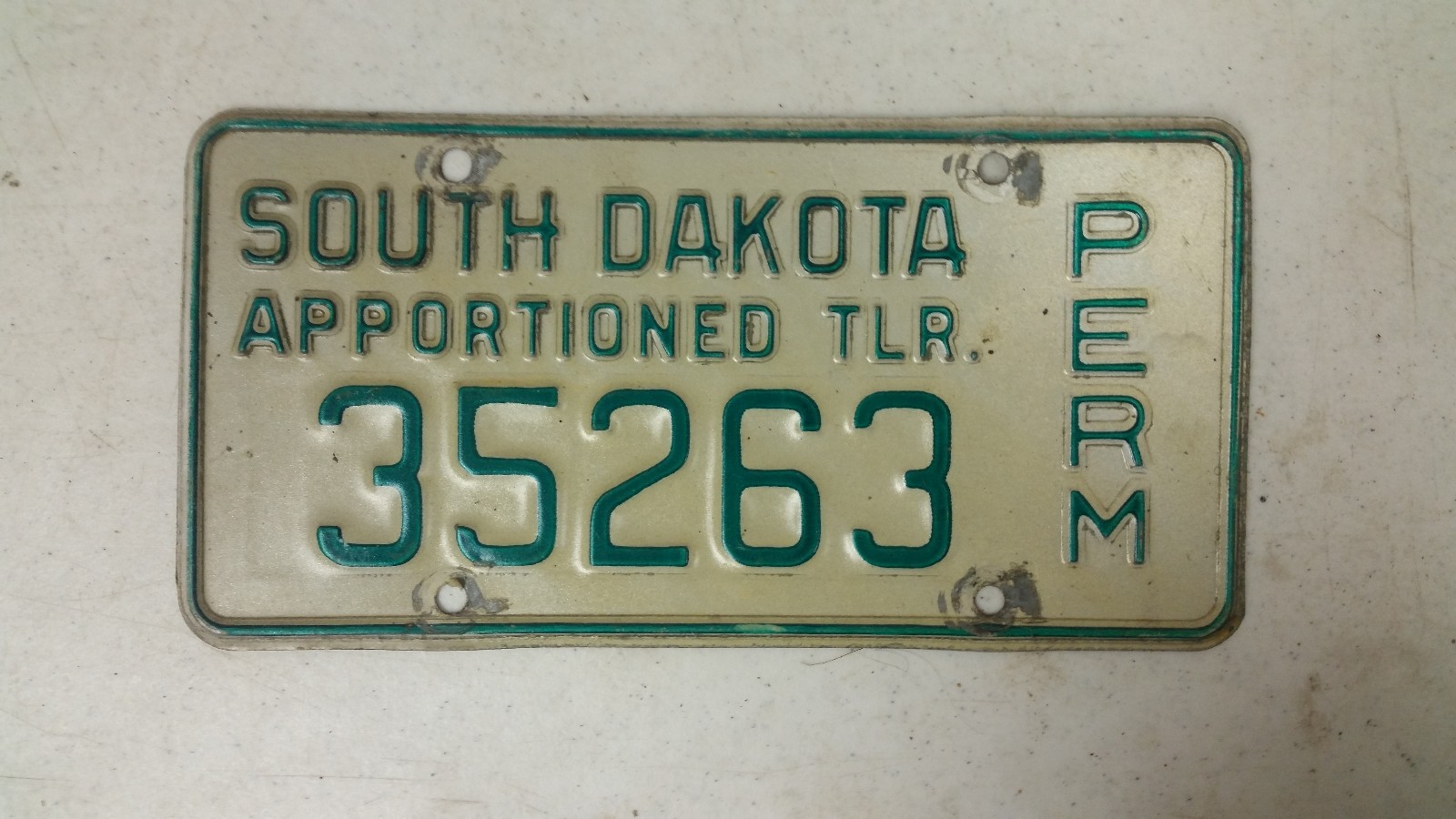 EXPIRED SOUTH DAKOTA Permit Apportioned Trailer License Plate 35263 | eBay