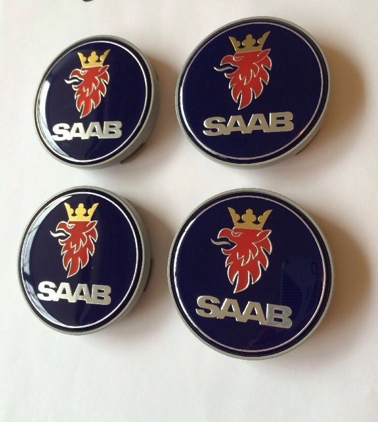 Set of 4 Pcs 60mm SAAB Wheel Centre Hub Caps Fit 9-3 9-5 900 93 95 ...