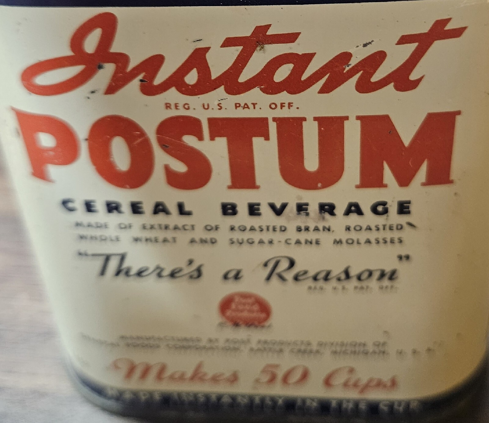 Vintage Instant POSTUM Cereal Beverage Tin-not Coffee Drink Mix | eBay