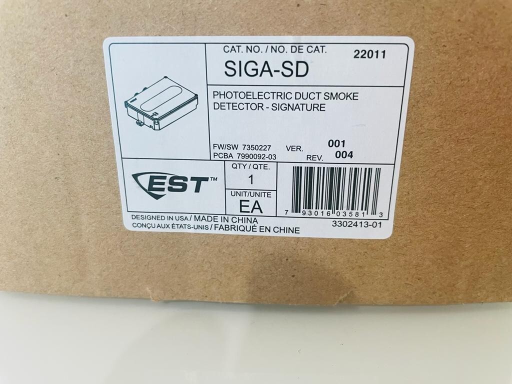 BRAND NEW EDWARDS EST SIGA-SD PHOTOELECTRIC SIGNATURE DUCT SMOKE ...