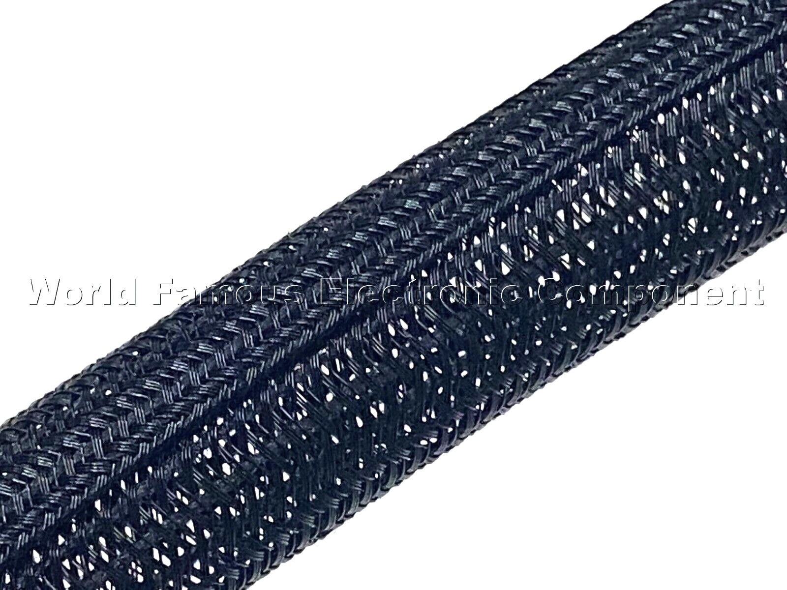 F6N0.25BK 1/4" Black Split Braided Cable Sleeving , Split Loom , Wrap ...