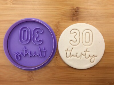 30 thirty Birthday Cookie Stamp 30th Anniversary Fondant Embosser | eBay