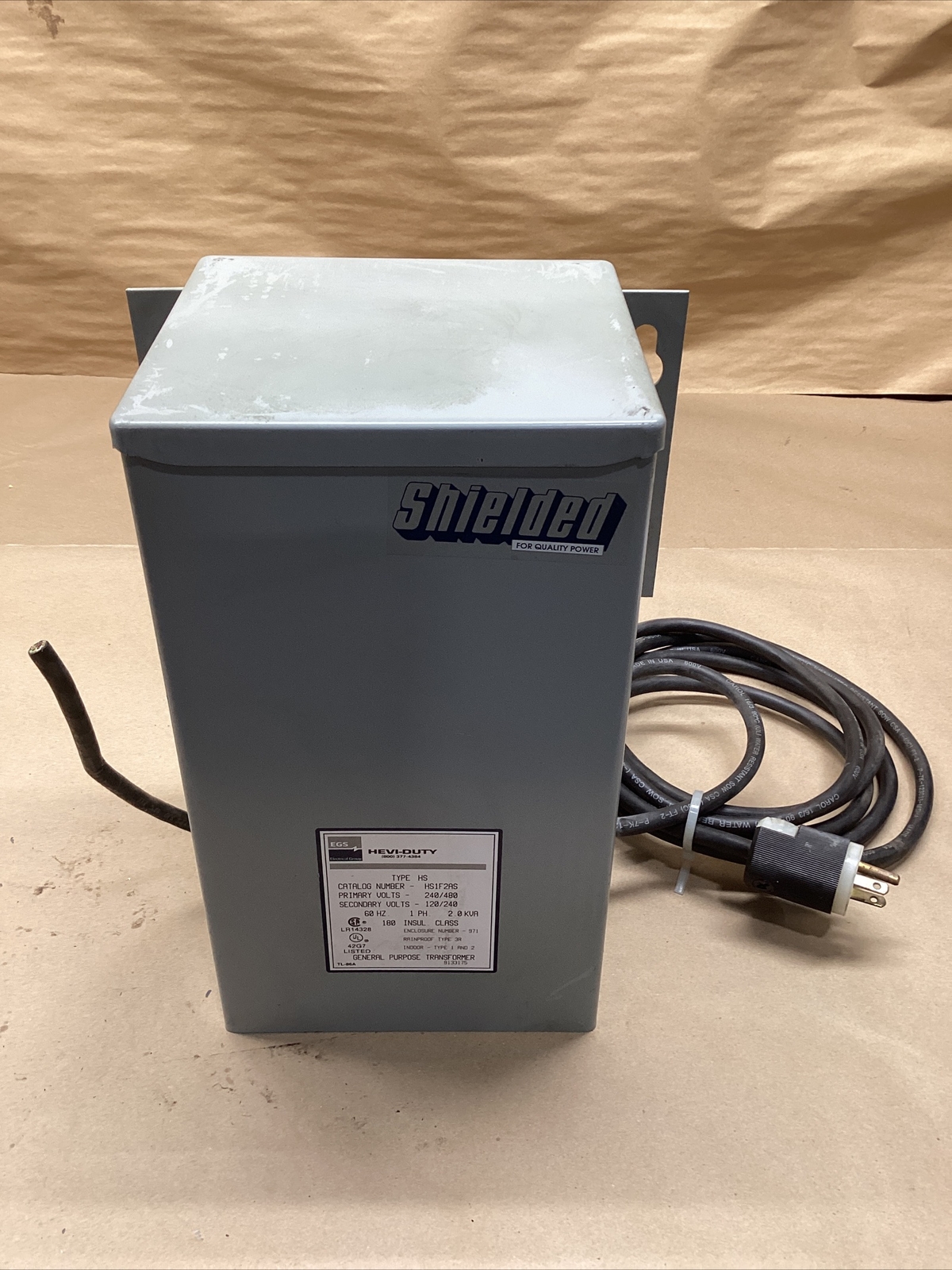 EGS HS1F2AS TYPE HS 2.0 KVA 240/480 V 60 HZ SHIELDED TRANSFORMER ...
