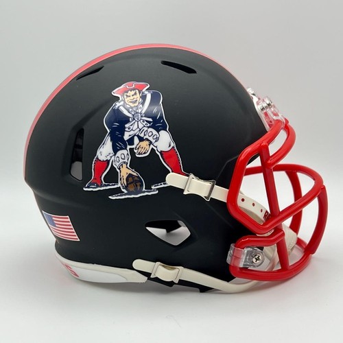 New England Patriots CUSTOM Matte Black - Patriot Pat Mini Football ...