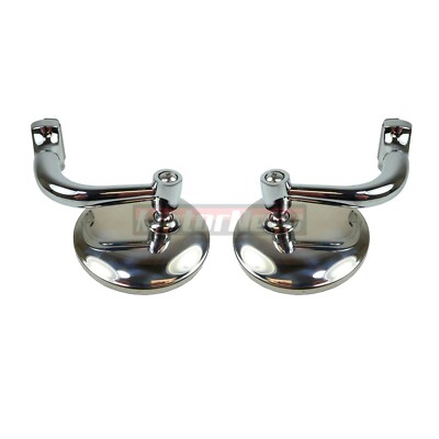 3" Round Polish Stainless Steel Peep Mirrors 1 Pair Hot Rat Rod Custom ...