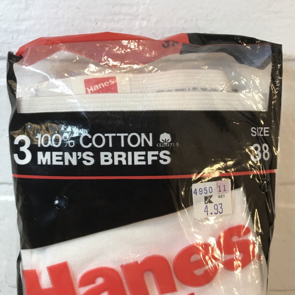 Vtg BVD Briefs 3-Pack Mens Sz 38 White Underwear Tighty Whities Cotton ...