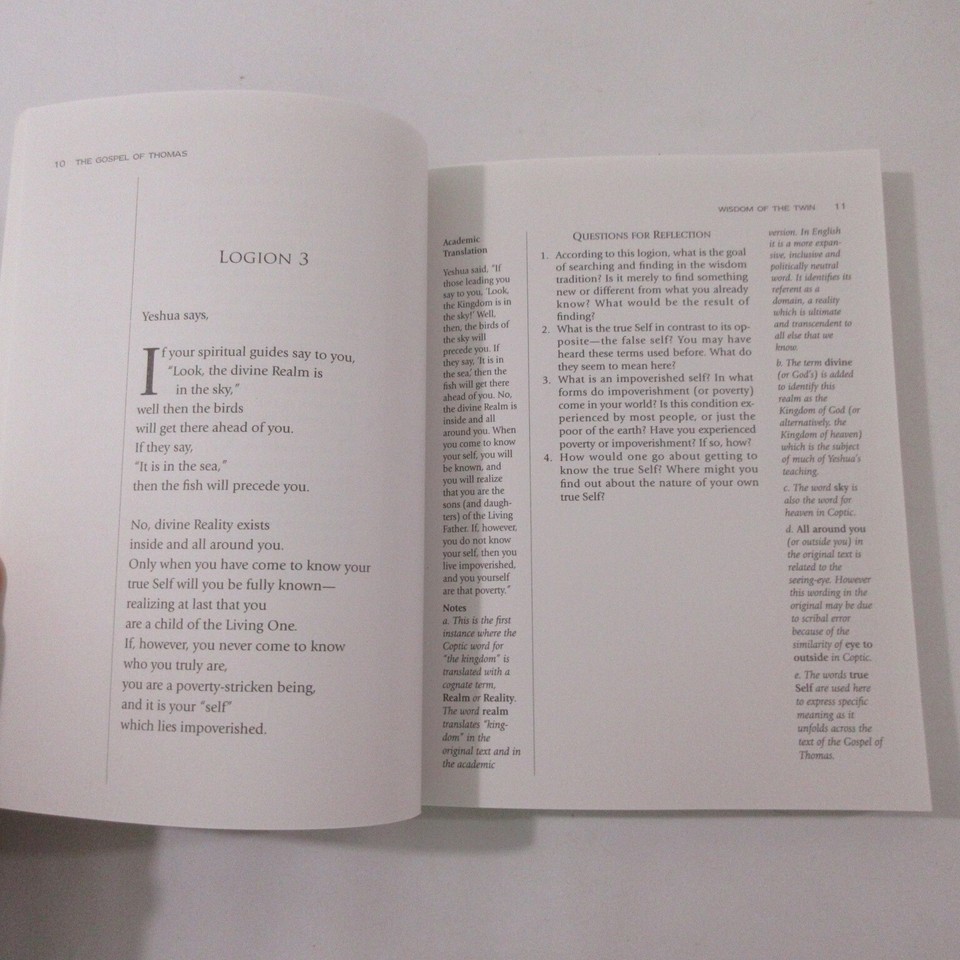 Gospel of Thomas Wisdom of the Twin Jesus Coptic Translated Text Lynn ...