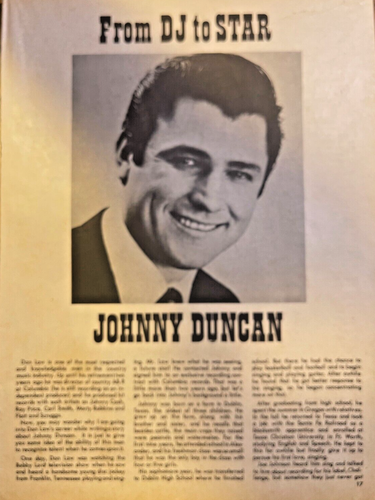 1969 Country Singer Johnny Duncan | eBay