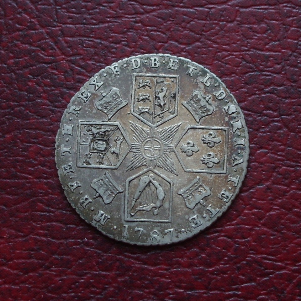 George III 1787 silver sixpence with semee of hearts in shield | eBay