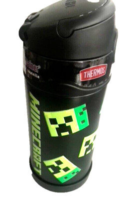Thermos Minecraft 12 oz Funtainer Water Bottle With Straw Safe BPA-Free ...