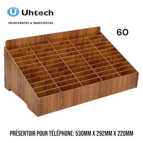 Boîte de rangement Pour Téléphone Portable en bois - (60 Grilles) | eBay