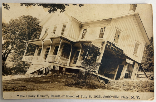 1935 RPPC Crazy House Smithville Flats New York After July 8 Flood ...